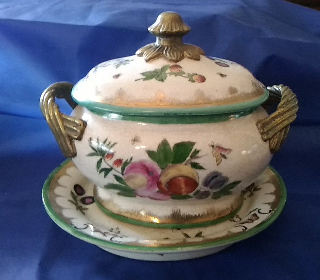 A Very Heavy Porcelain Oval Tureen With Matching Lid and Underplate ...