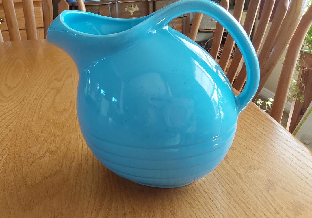 A Light Baby Blue Tilted Ball Hall Marcrest Pitcher, From the 1950s ...