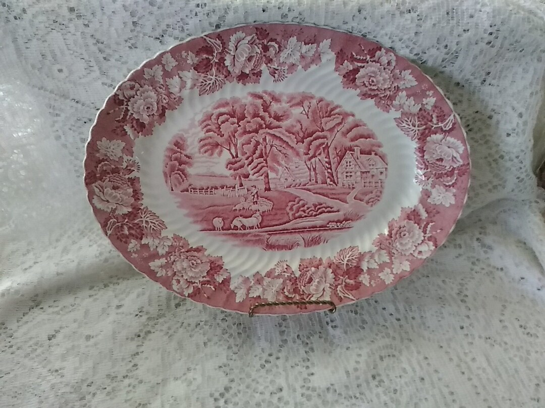 Enoch Wood & Sons, in the Pink Transfer English Scenery Pattern is an ...