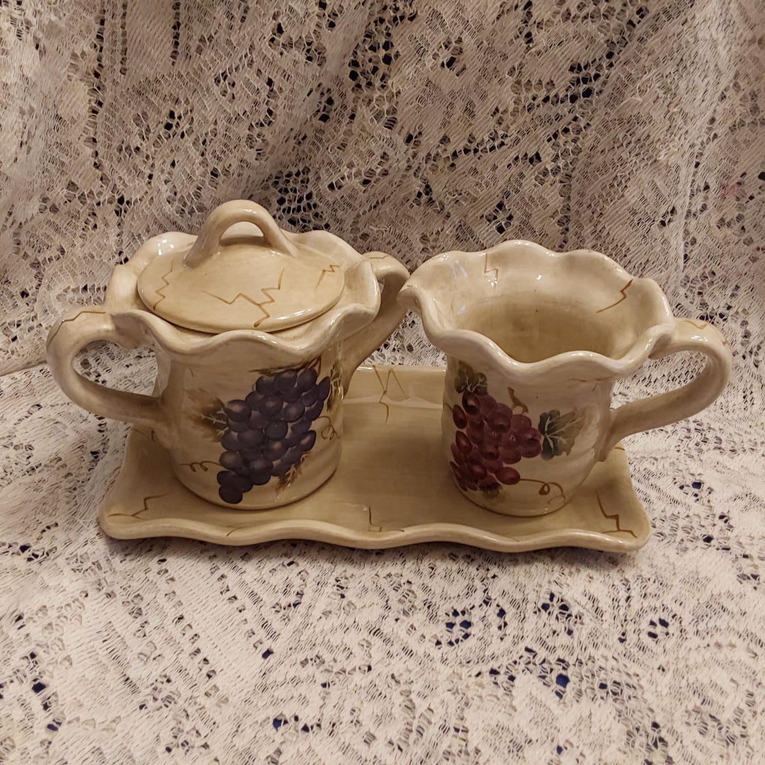 A Hand Painted Grape Design, Called Cabernet, on This Underplate ...