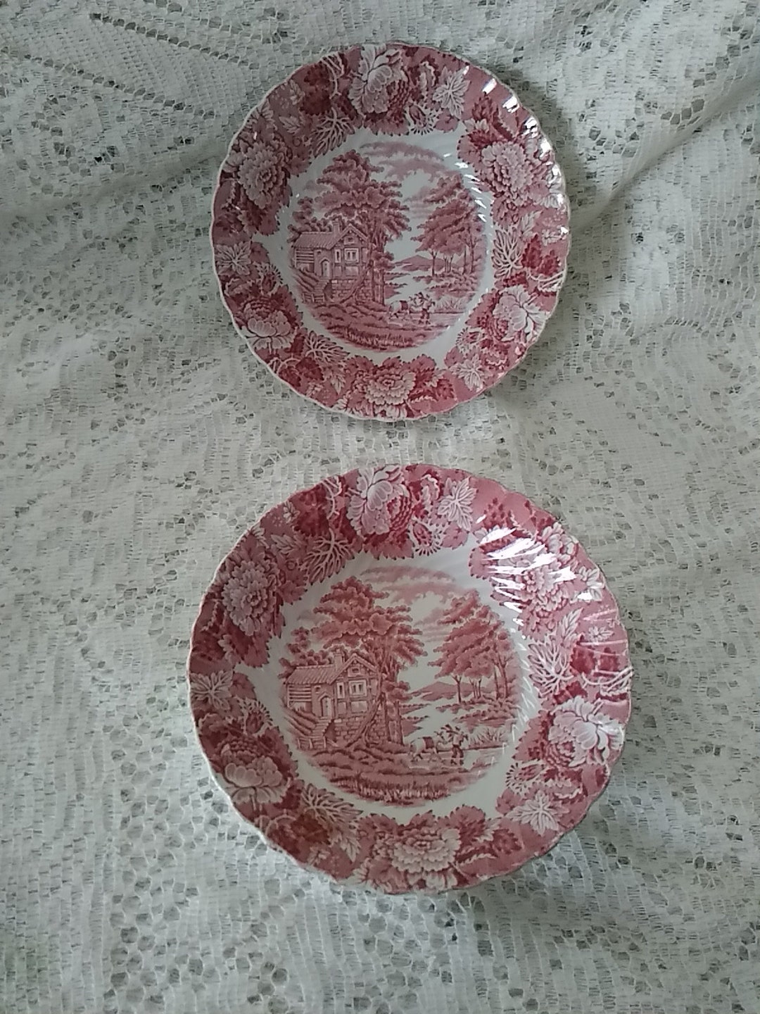 Enoch Wood & Sons, in the Pink Transfer English Scenery Pattern is 2-6. ...