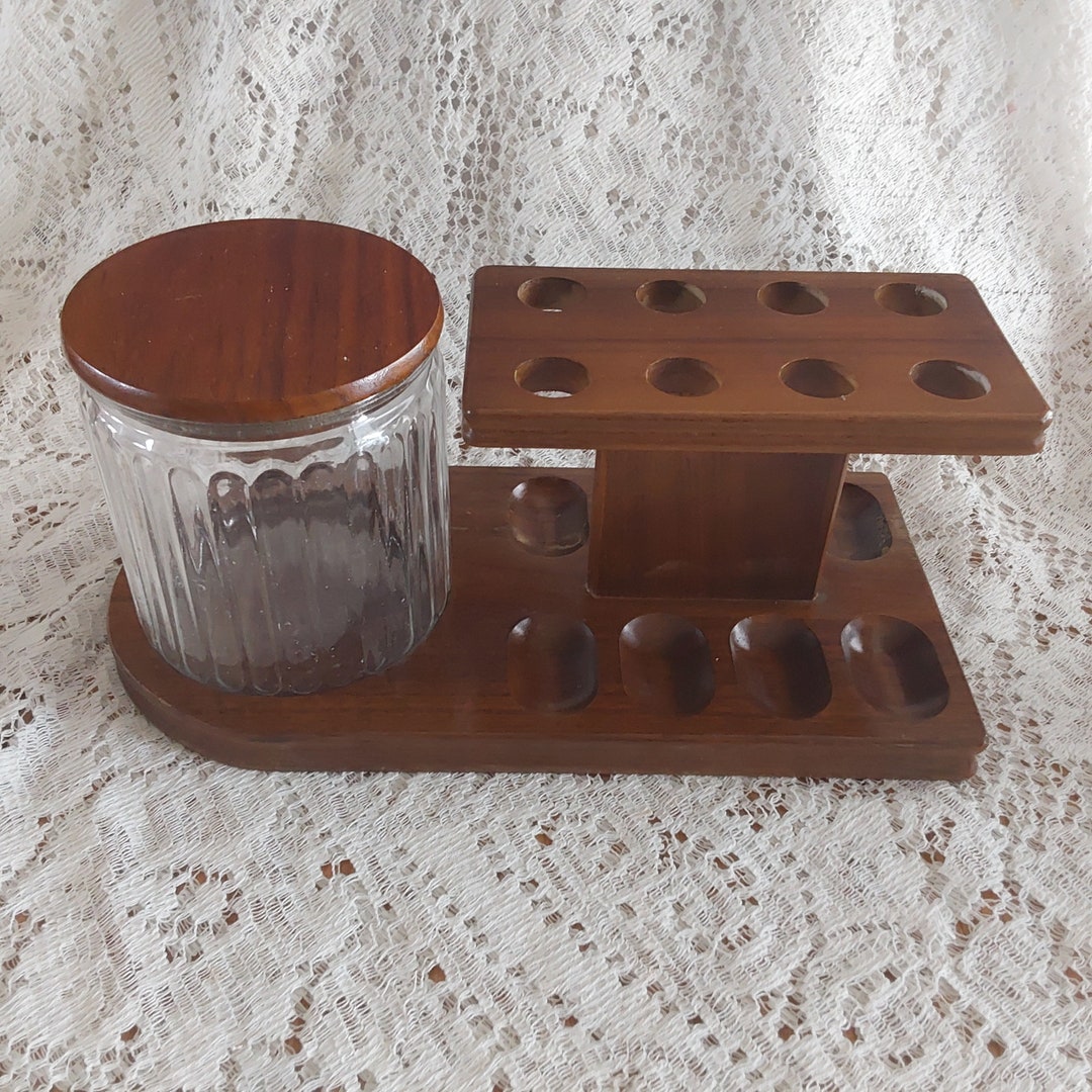 Aztec Walnut Wooden Pipe Rack That for 8 Pipes With a Recessed Area for ...