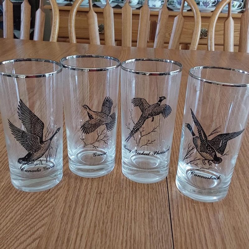 Etched Bird Vintage Glasses - Etsy