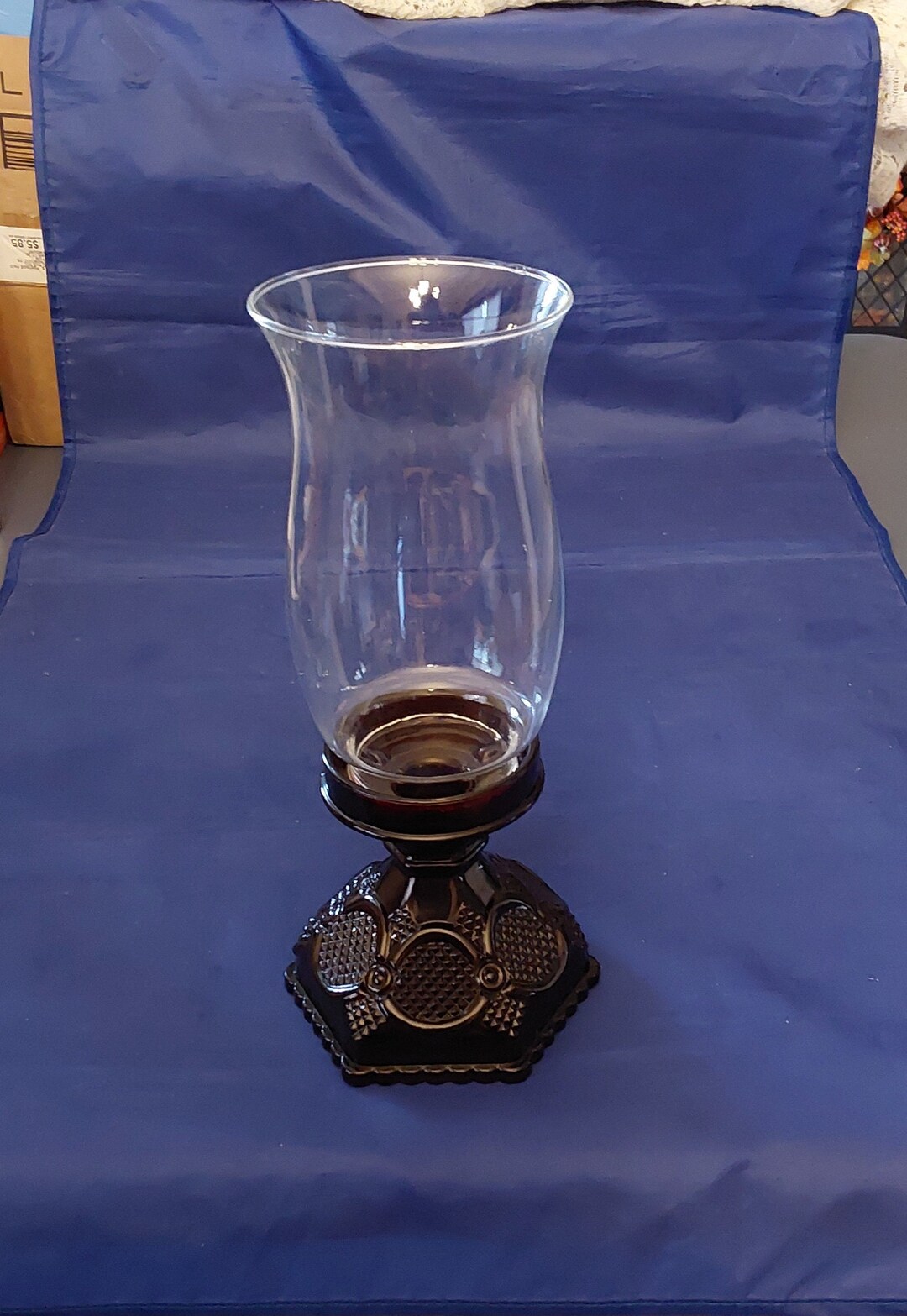 NIB the Avon Ruby Red Cape Cod Collection, a Clear Hurricane Lamp Globe ...