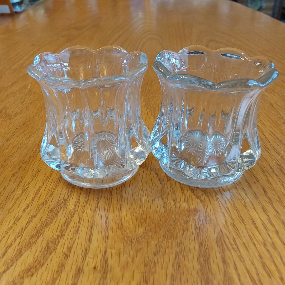 A Matching Pair of 2.5" Tall Clear Glass Toothpick Holders in an 8 ...