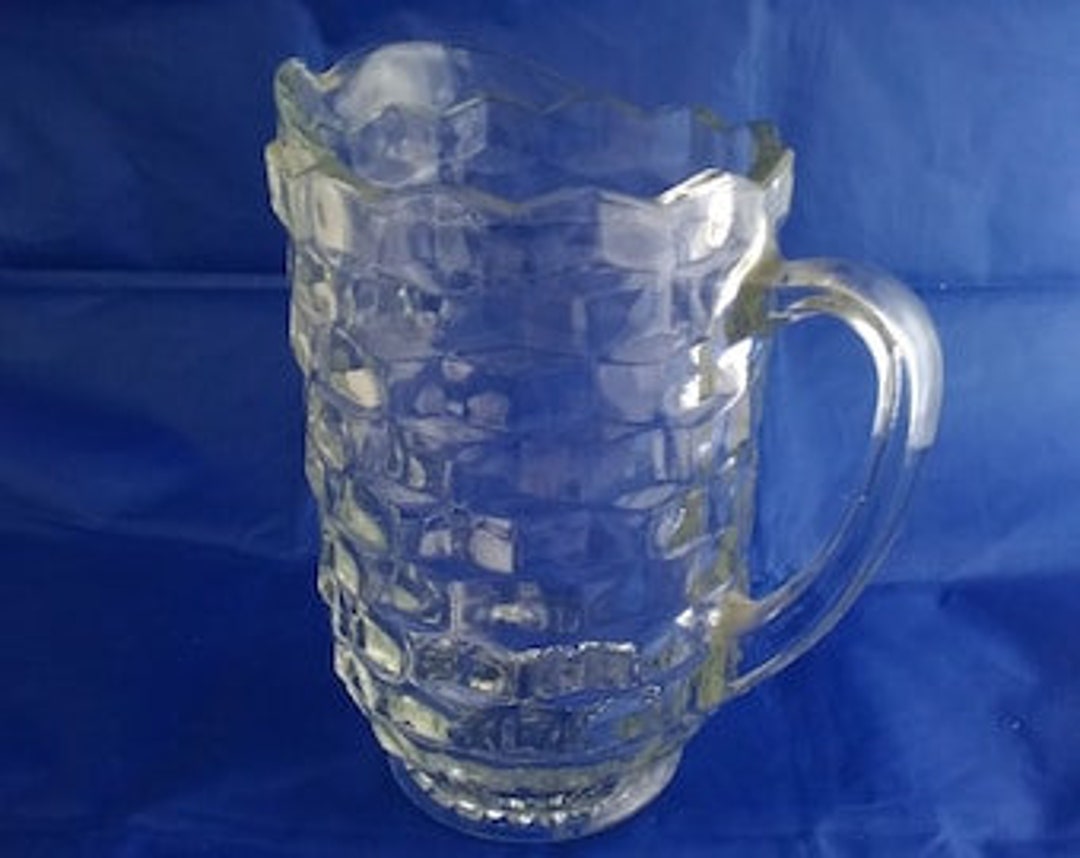 A Fostoria Cubist Clear 7" Tall Water Pitcher That Holds 39 Fluid ...