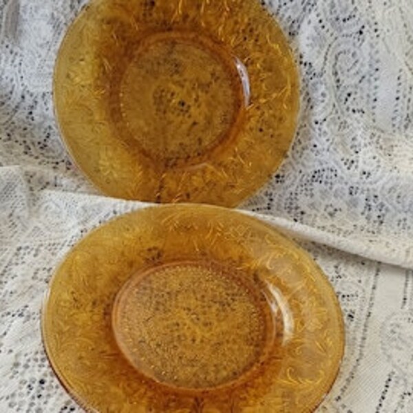 Amber Glass Plates - Etsy