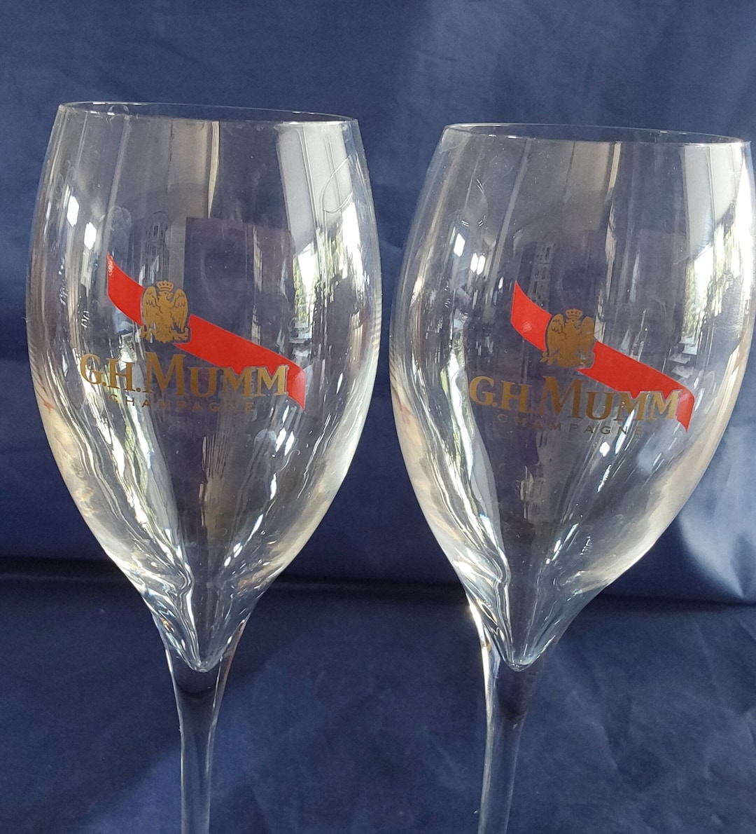A Pair of G. H. MUMM Champagne From France Are Clear Stemmed 6 Oz ...