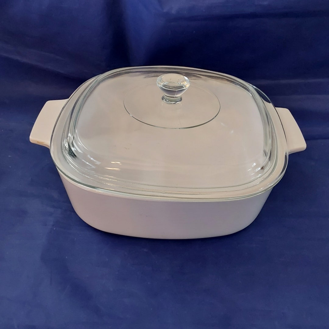 Corningware All White Baking Dish With Handles A-2-B and Clear Glass ...