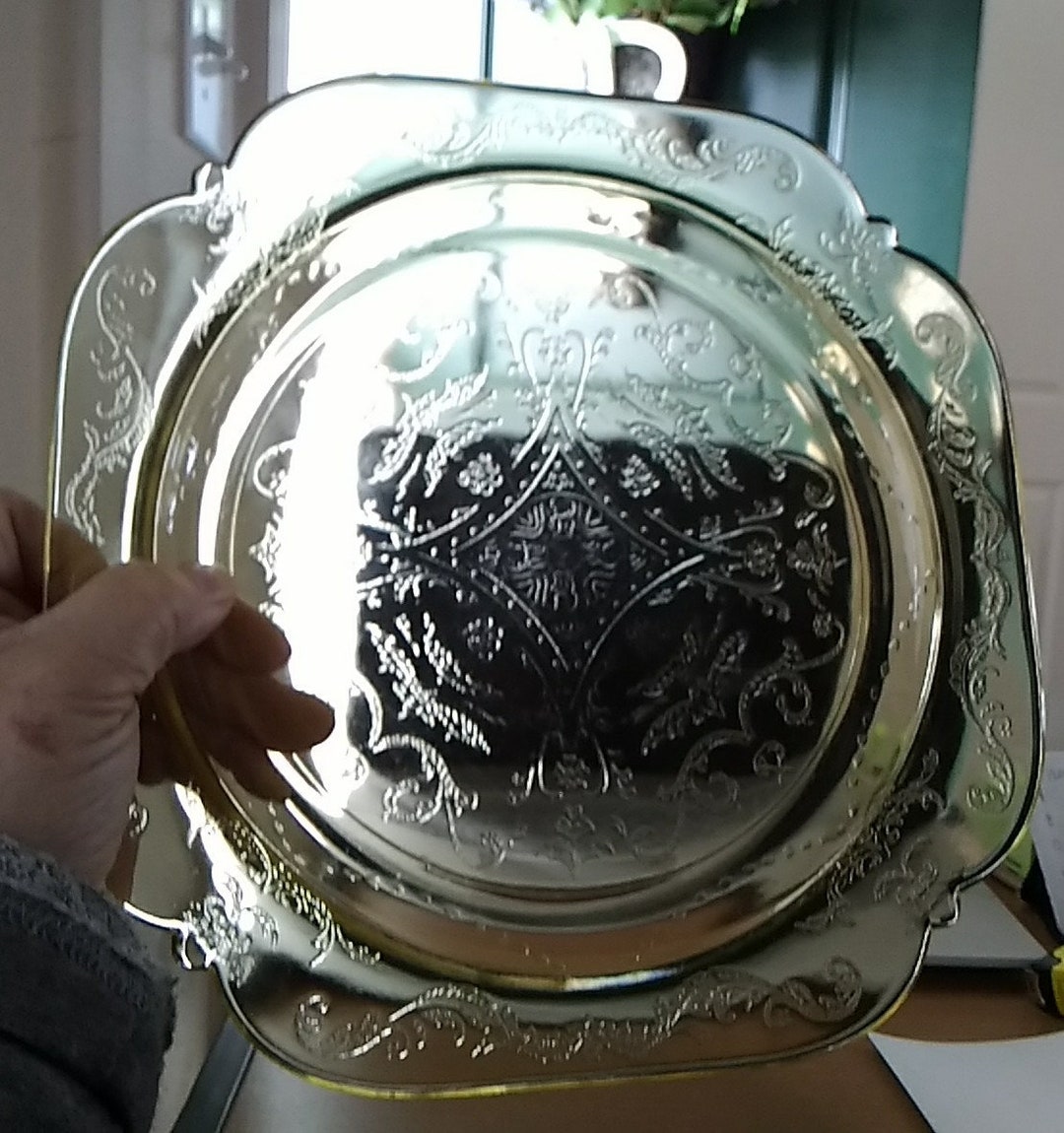 By Federal Glass, in the Etched Madrid Pattern on a Yellow Depression ...