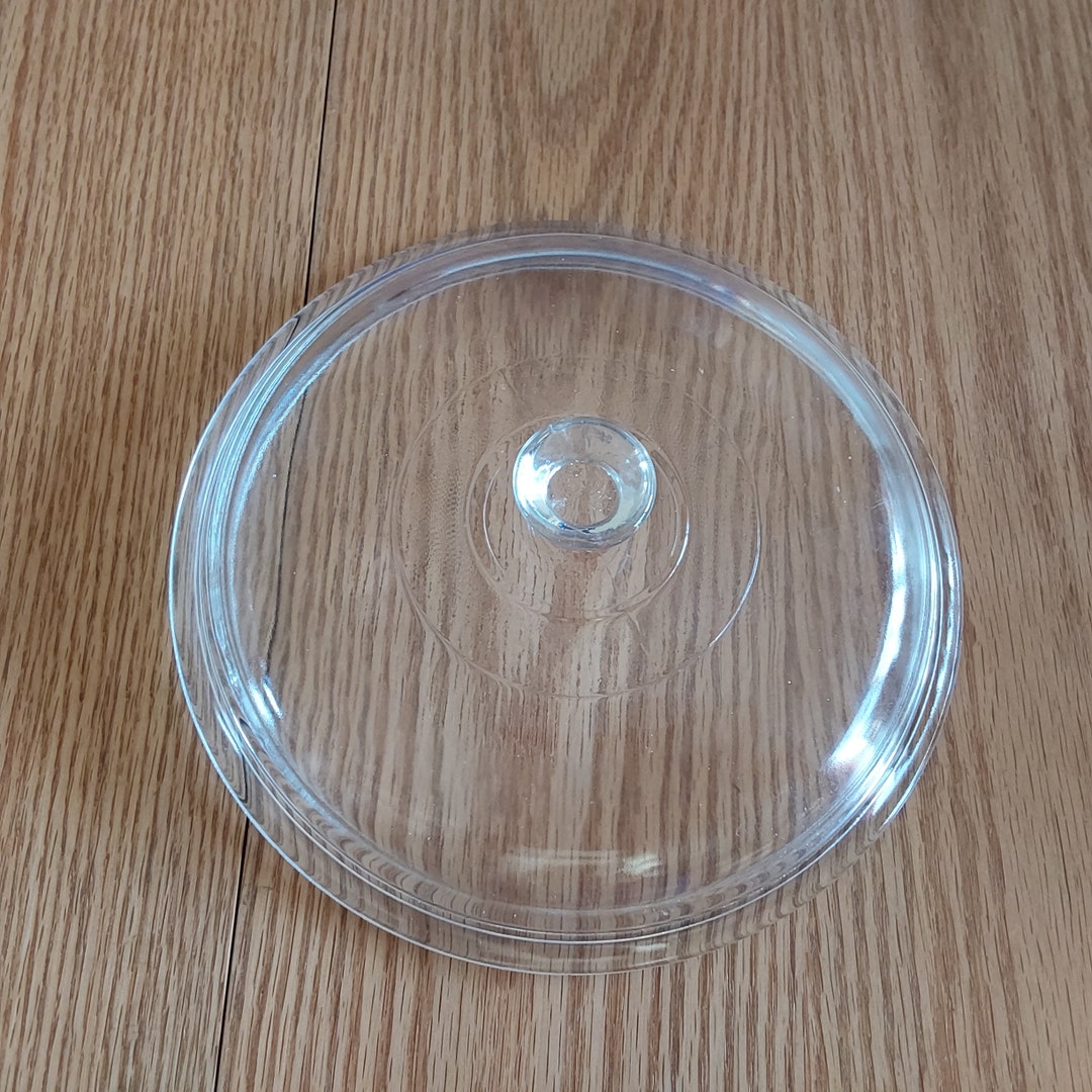 A Clear Round Replacement Lid With Center Square Knob Handle That Fits ...