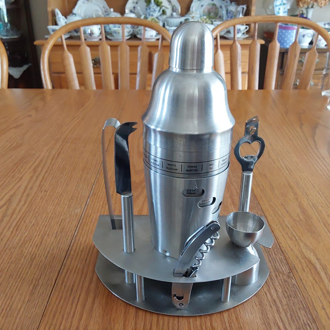 A 7 Piece Hampton @ Home Brushed Stainless Steel Caddy and Mixer Set ...