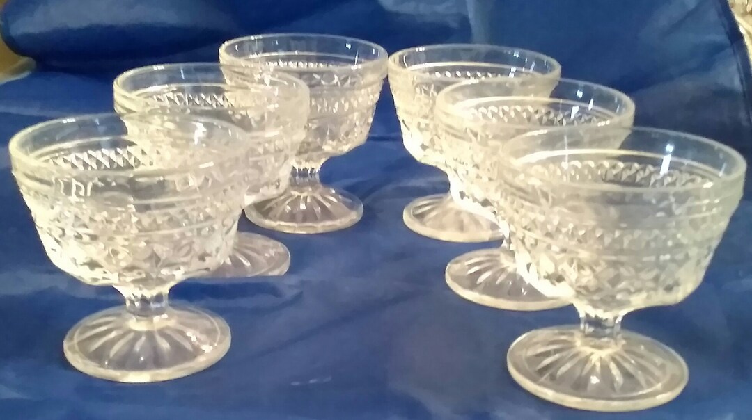 Selling as a Set of 6 Matching Anchor Hocking Wexford Pattern 8 Ounce ...