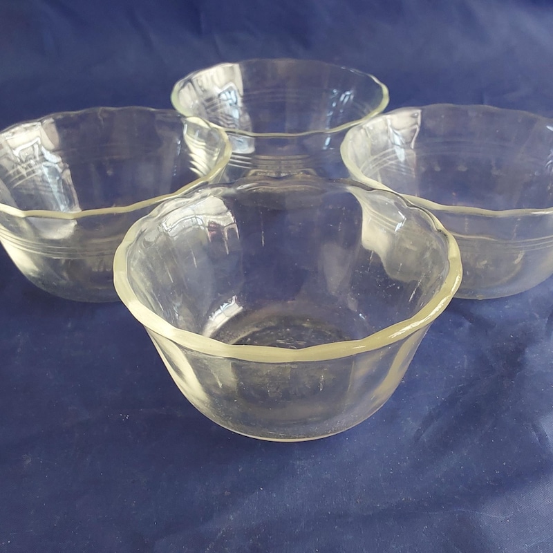 Fire King Glass Clear Bowl - Etsy