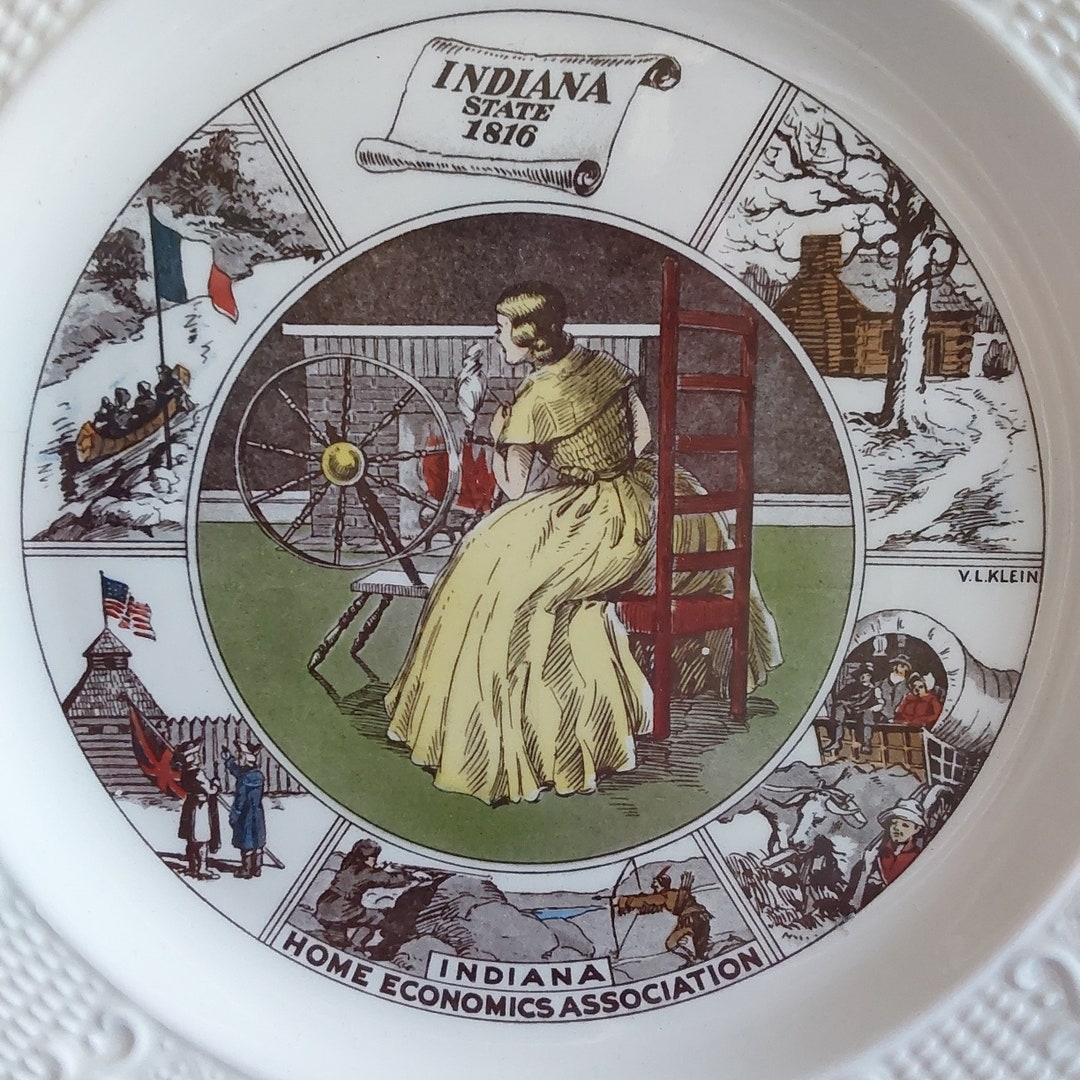 A 10 Inch Ivory Indiana Home Economic Association State Plate That is ...