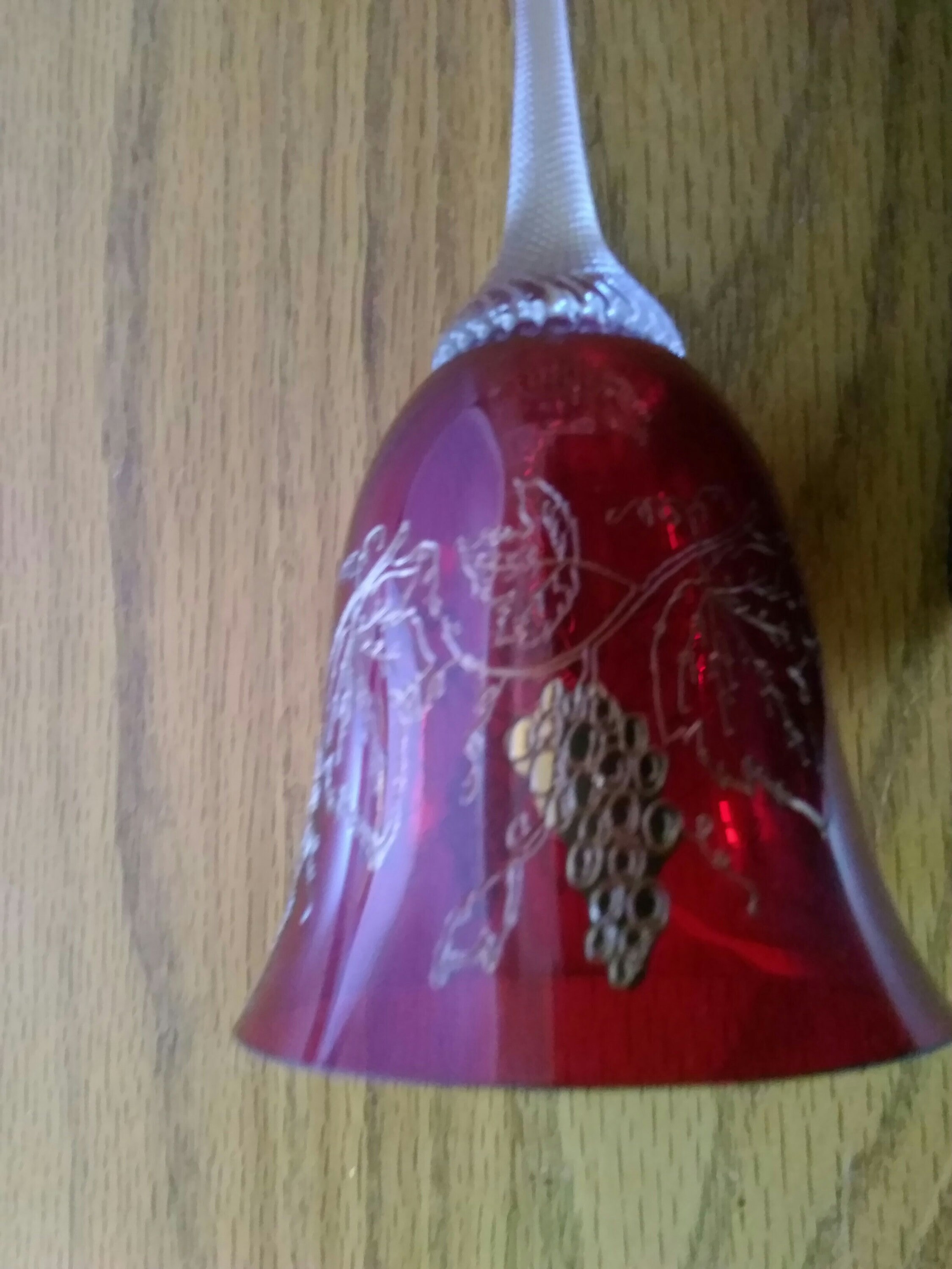 From Czechoslovakia a beautiful red crystal bell decorated | Etsy