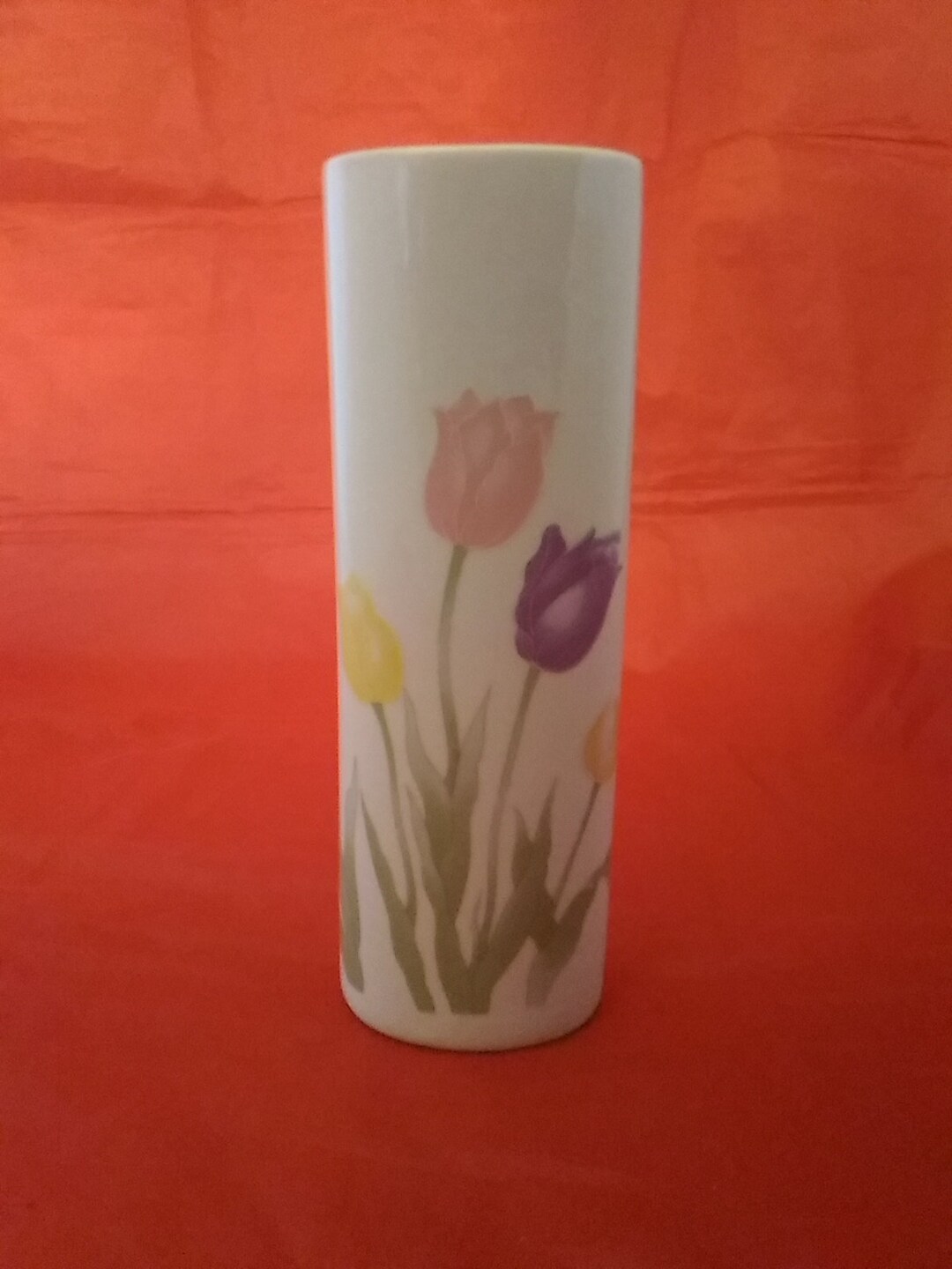 FTDA "especially for You" White Ceramic Oval Vase With Pink, Yellow ...