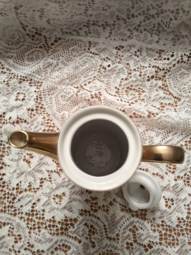 A 15 Piece Porcelain Tea Set in White Maroon and Gold - Etsy