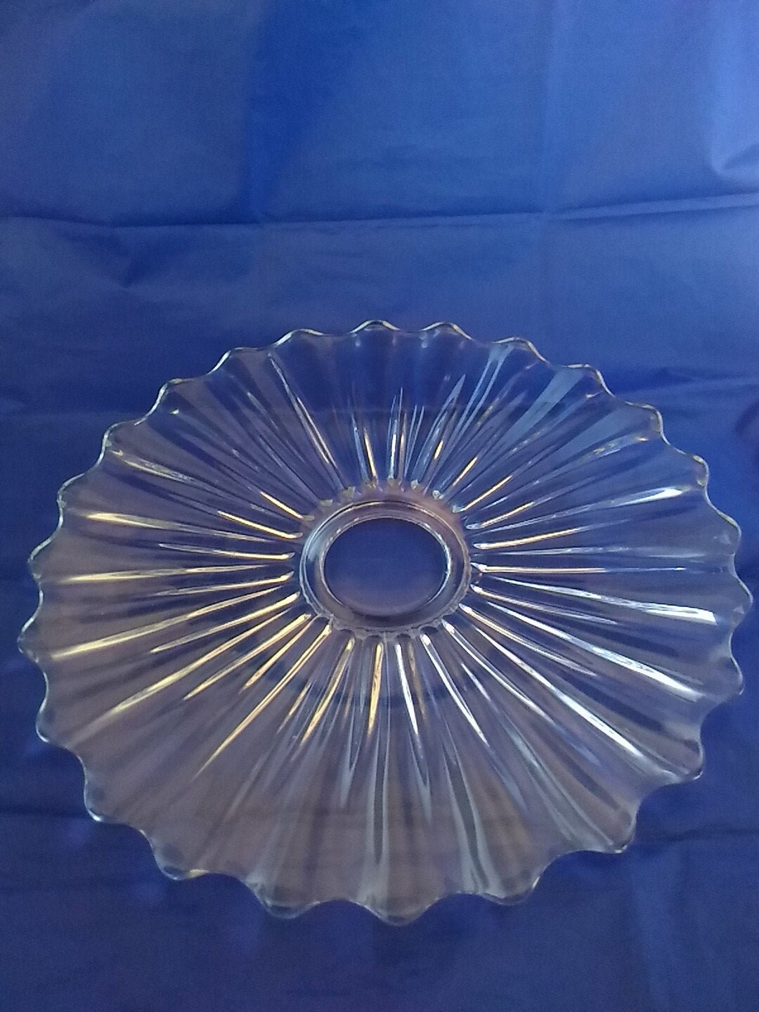 Oversized Clear Glass Tray With Recessed Center for Bowl for Dip. Plate ...