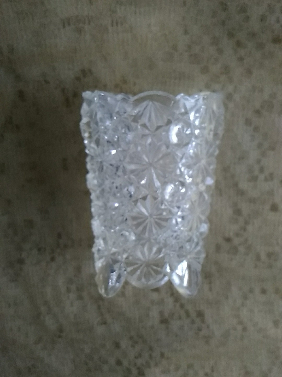 A Fenton Footed Clear Glass Toothpick Holders With 4 Toes in the Daisy ...