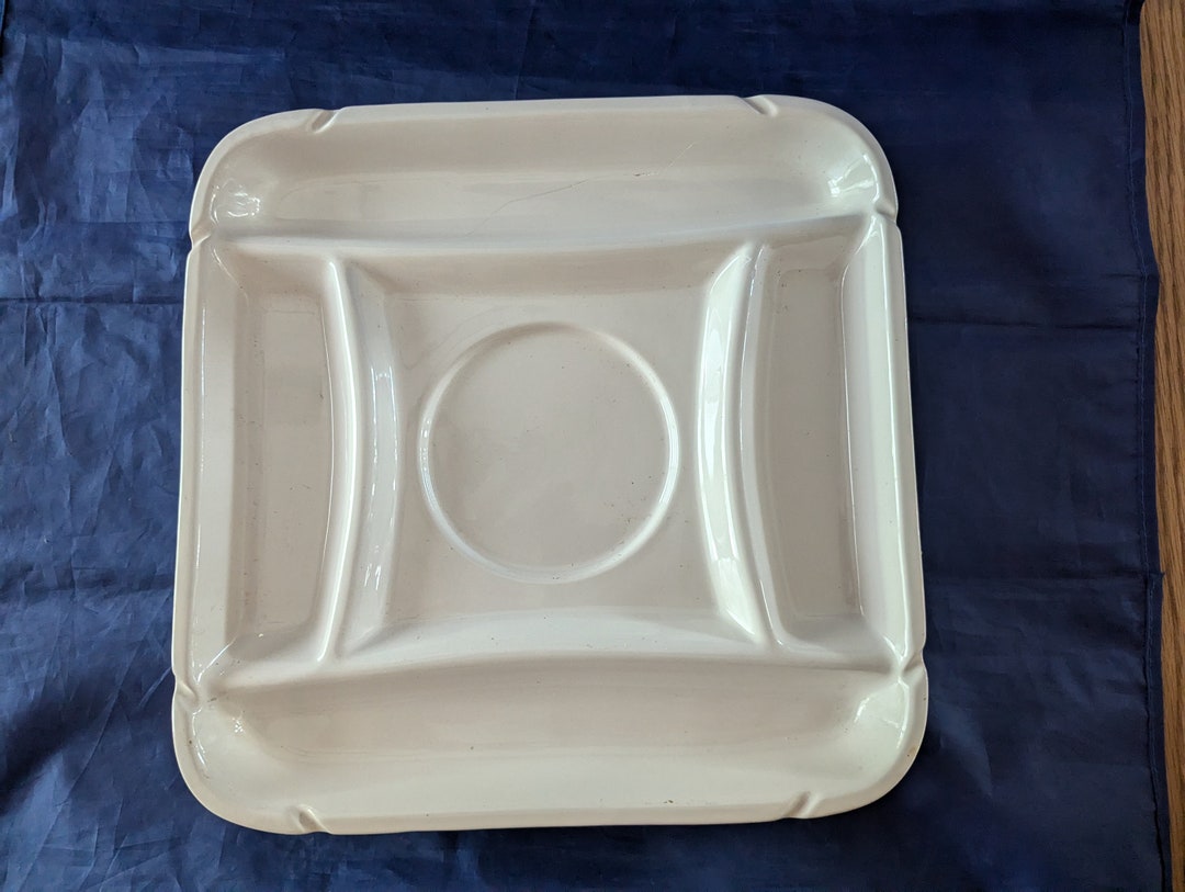 A Ceramic White Trudeau 4 Sectioned Fondu Platter Only. Plate 969 - Etsy