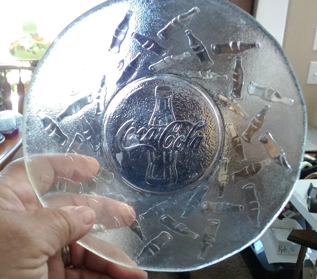 A Set of 4 Embossed Glass Coca-cola Glass Snack Bowls With Pop Bottles ...