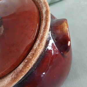 The Sweetest 7.5" Bean Pot in a Brown Stoneware Pottery White Drip ...