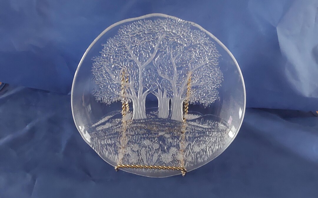 A Studio Nova 7.75" Frosted Round Salad Plate, With a Grassy Valley ...