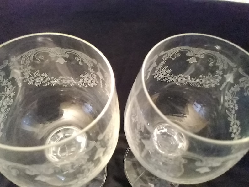 A Matching Set of 2 Crystal Ball Stemmed 8 Oz Goblets in the - Etsy