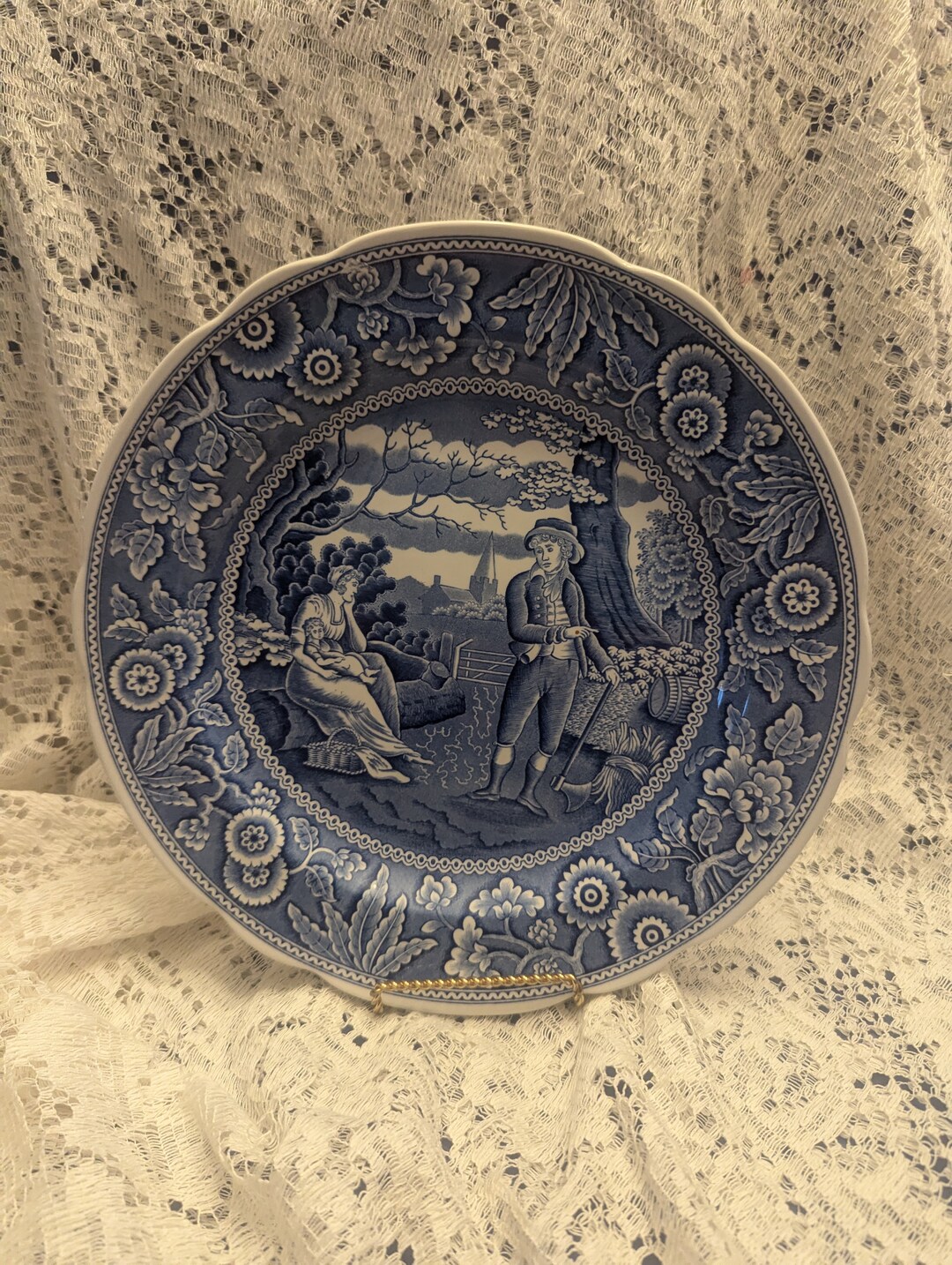 The Spode Blue Room Collection "woodman" Collector Plate, Blue Transfer ...