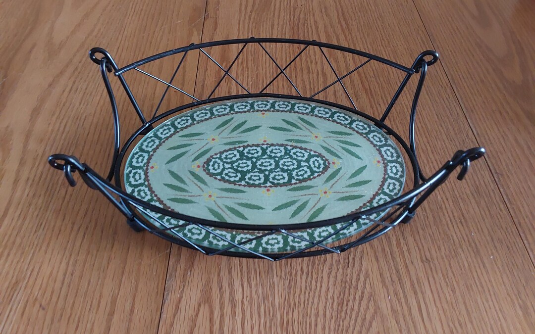 Temptations by Tara is a Oval Black Metal Footed Baskets With Swivel ...