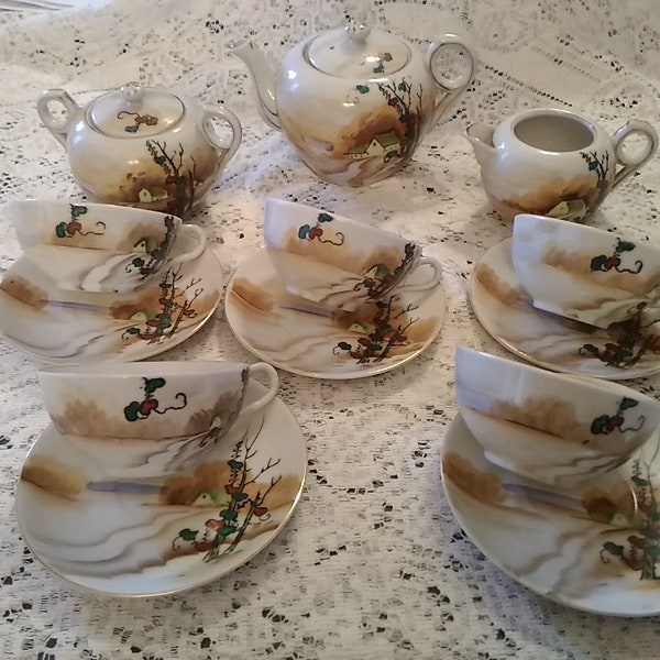 Hand Painted Tea Set - Etsy