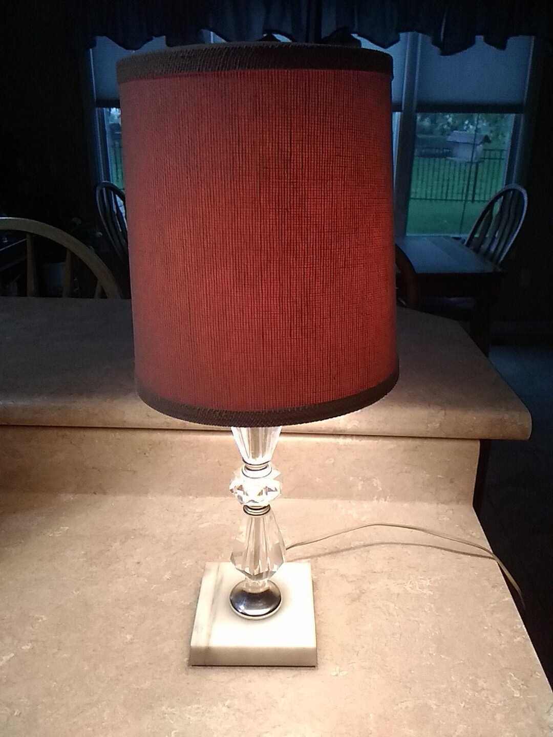 Square Marble Base With a Clear Lucite and Chrome Body With Its ...