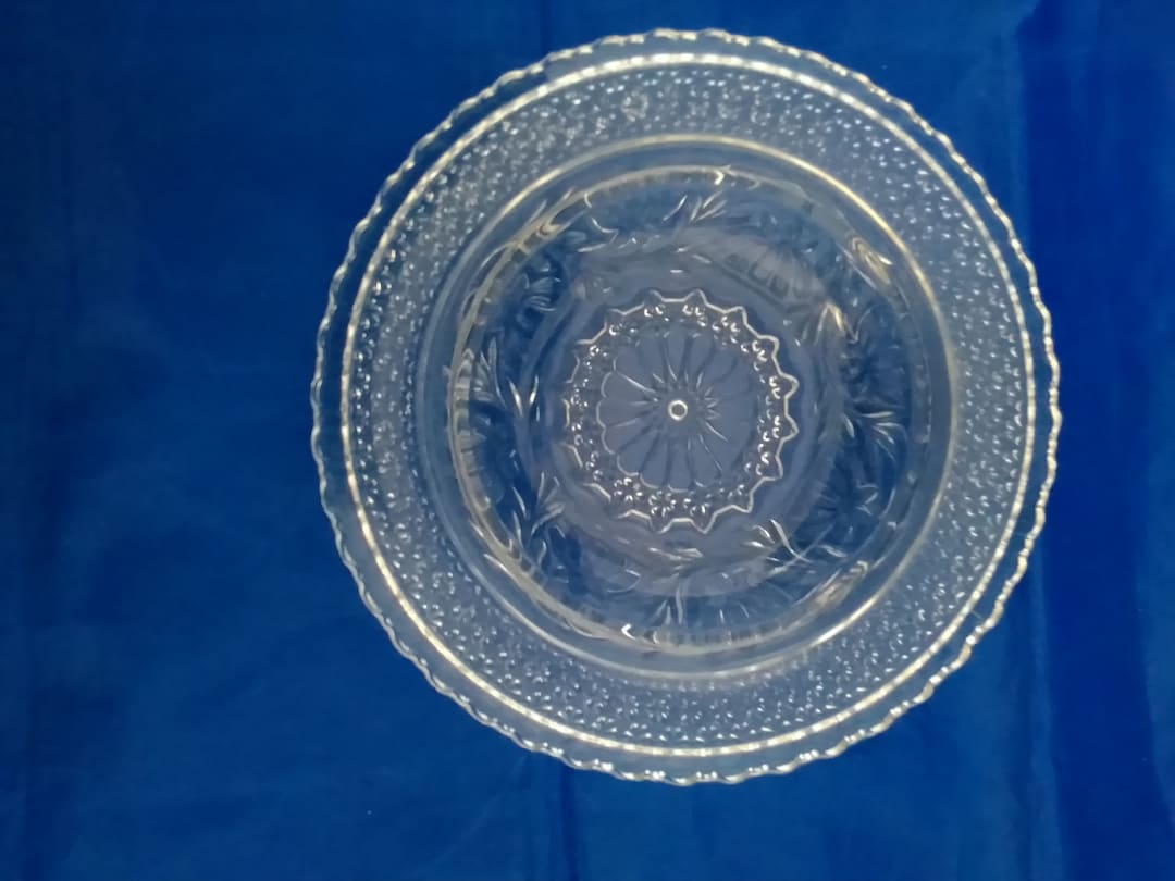 Unusual Double Rimmed Clear Glass Bowl. Center Bowl Had a Rim - Etsy