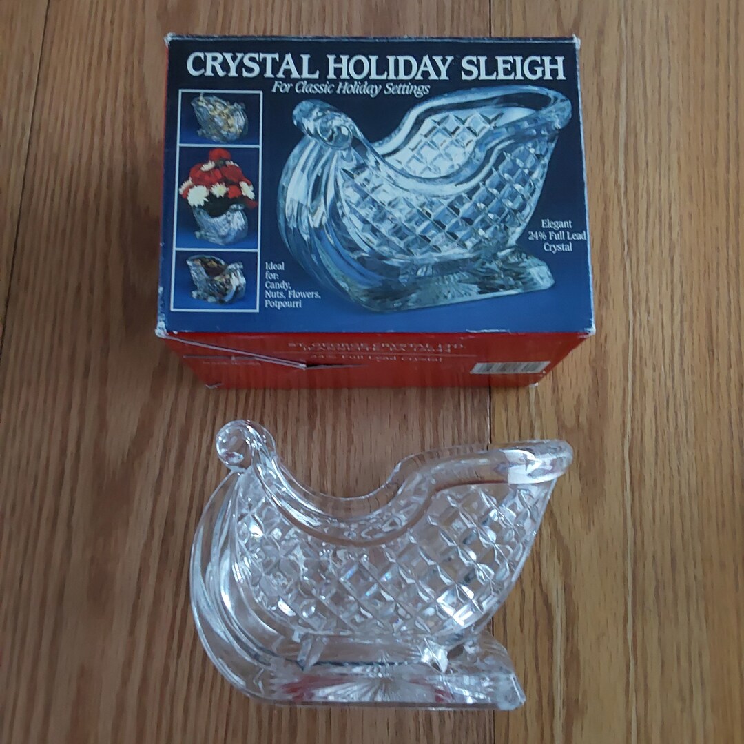 In Original Box, is a St George Crystal Ltd Open Sleigh Made of 24% ...