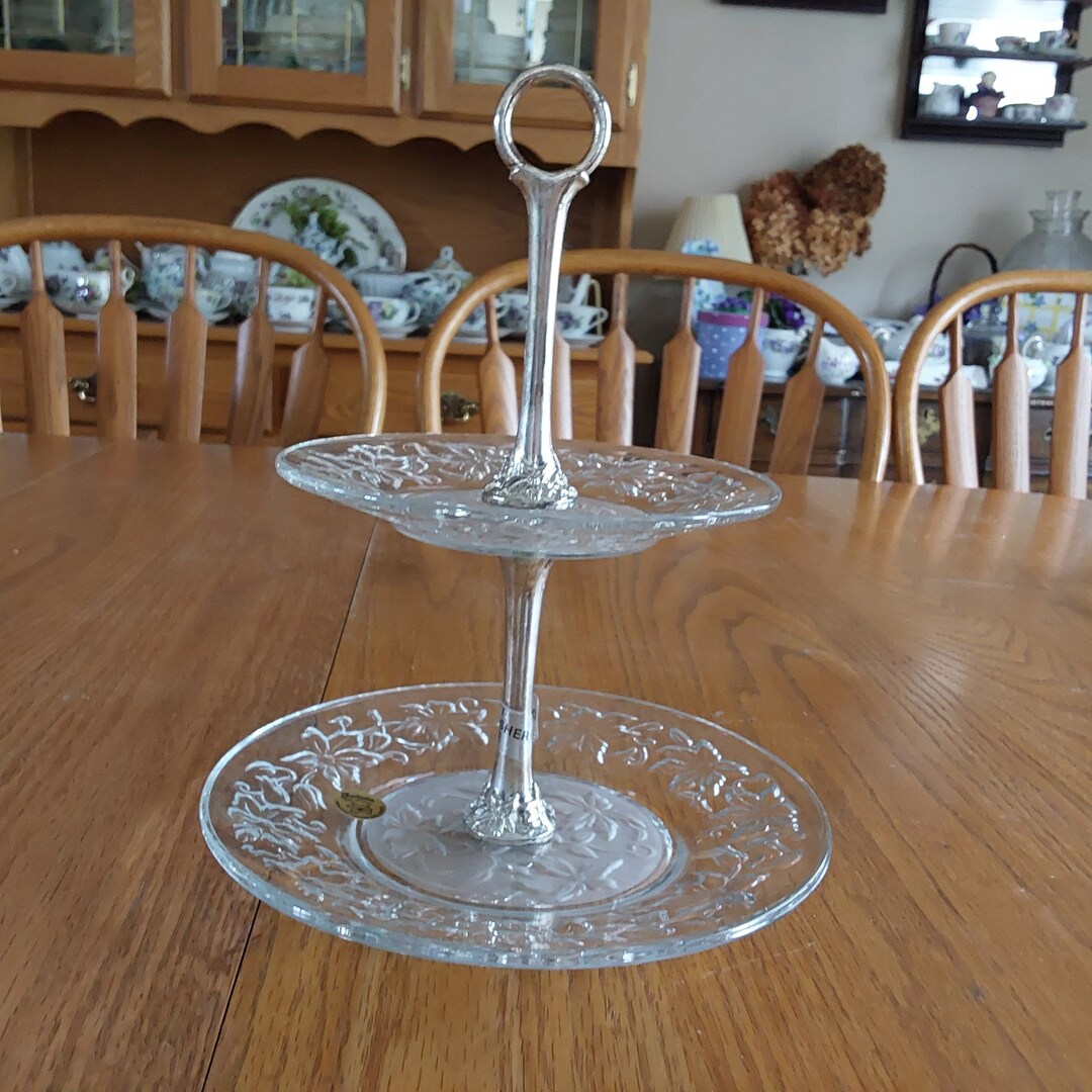 A 2 Tiered Princess House Fantasia Crystal Tidbit Server Tray in the ...