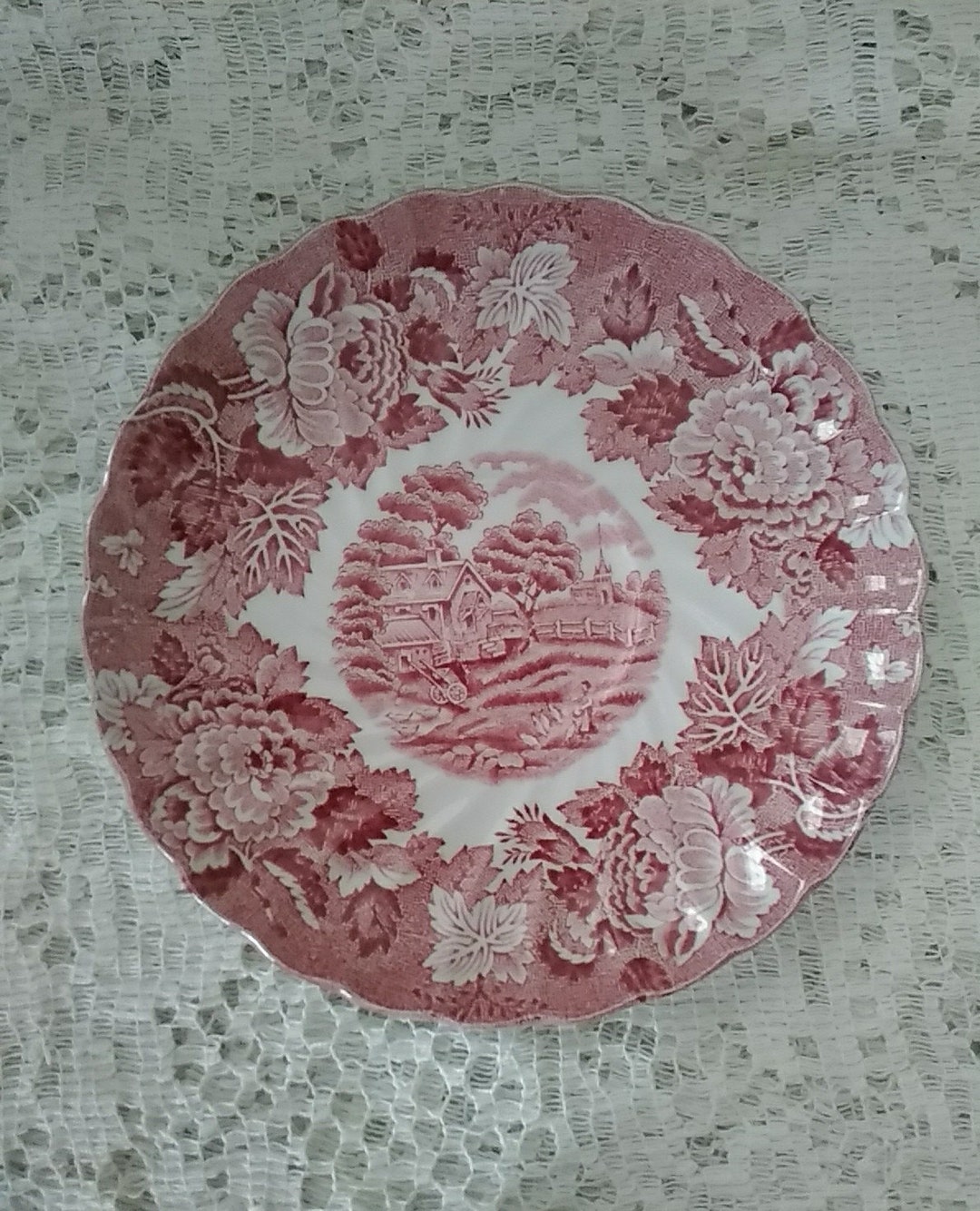 Enoch Wood & Sons, Pink Transfer English Scenery Pattern is a 5.5 ...