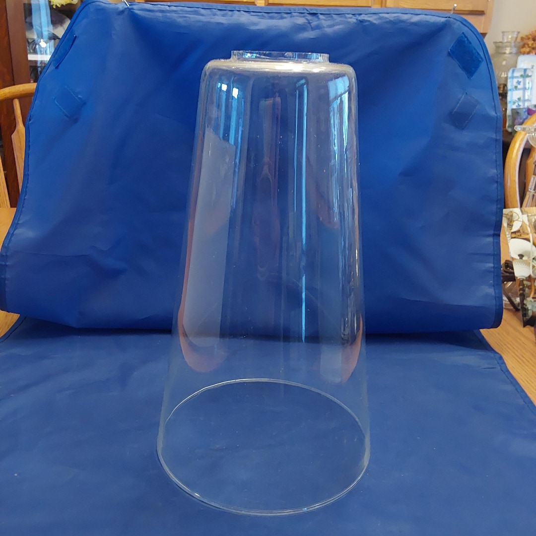 A Vintage Clear Glass Slightly Flared Cylinder Shaped 10.75" Tall Lamp ...