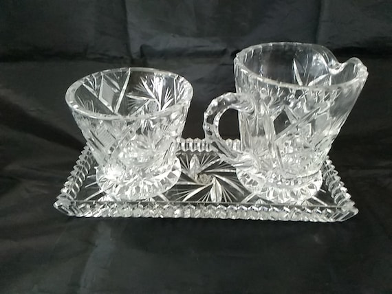 A 3 Piece Matching Set of Lead Crystal Sugar Creamer and - Etsy