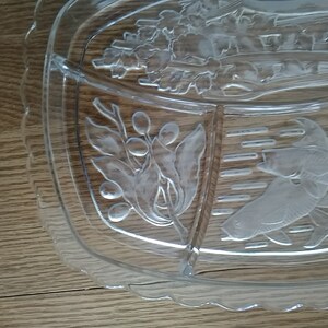 A 15 Inch Rectangular Frosted and Clear Relish Tray With With a Wide ...