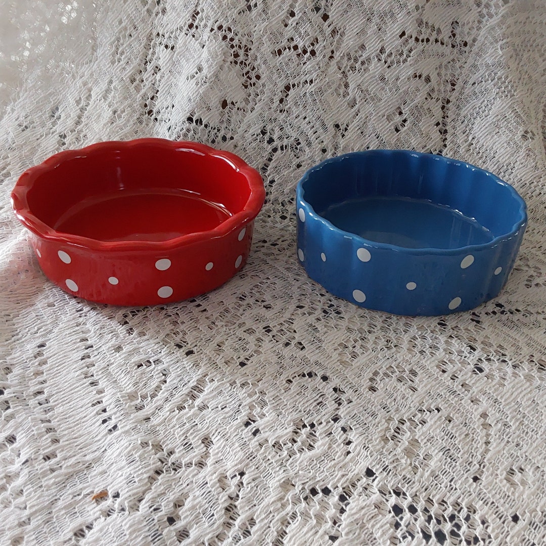 Set of 2 Temptations by Tara 12 Oz White Polka Dot Patterned Scalloped ...