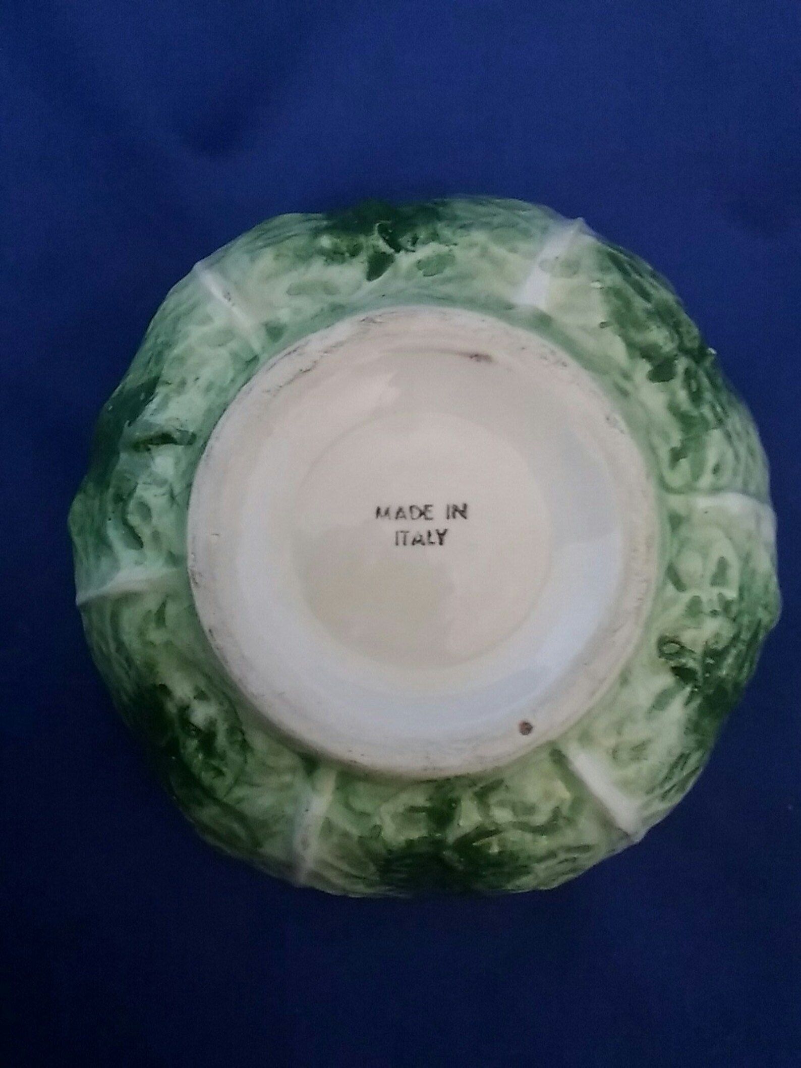 A Majolica Cabbage Leaf Bowl Marked made in Italy - Etsy