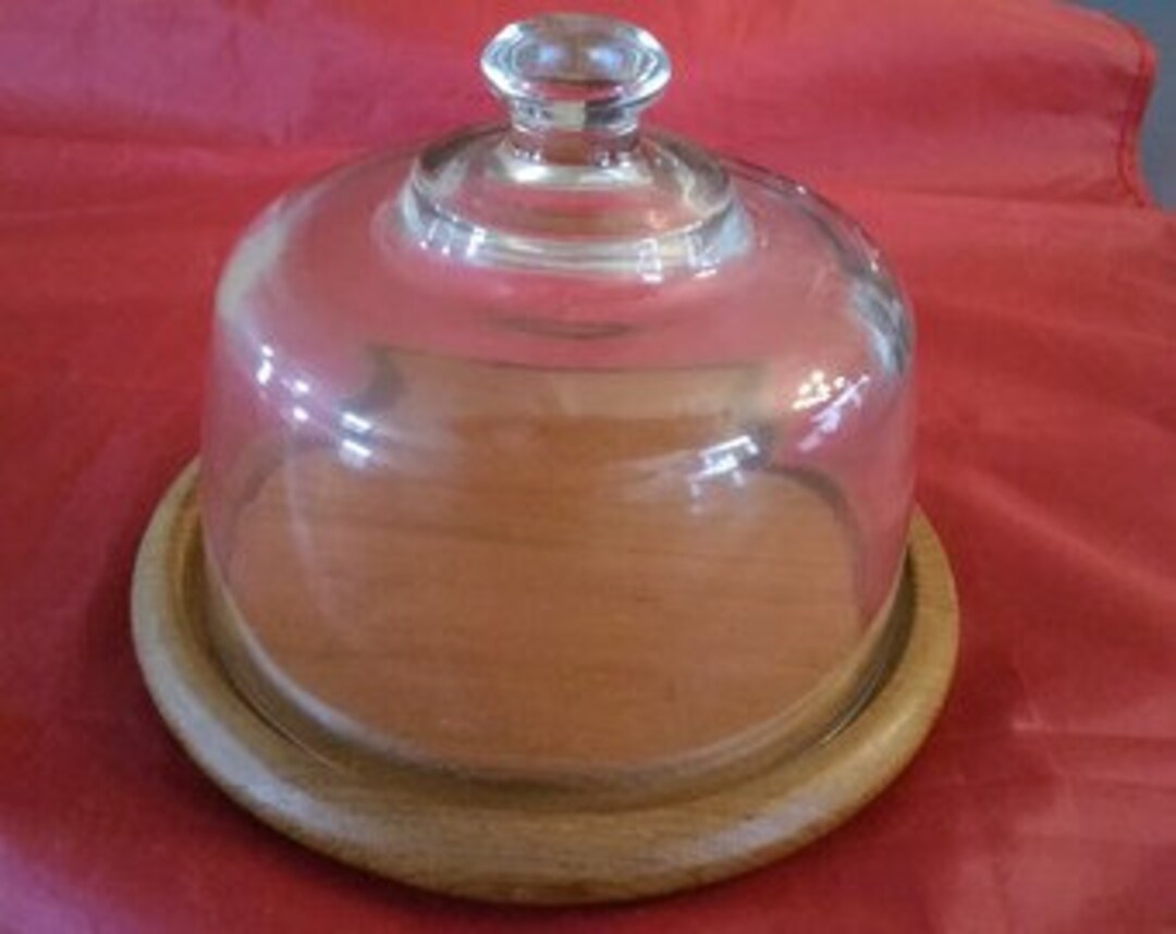 A Genuine 7.75" Round Dolphin Teakwood Cheese Board With Matching Glass ...