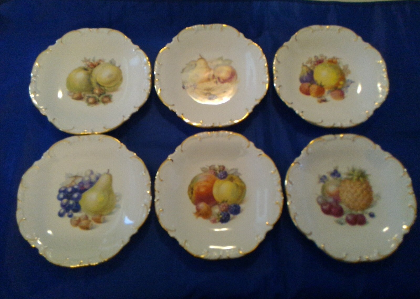 A Set of 6 Different Schumann Porcelain Scalloped Fruit and | Etsy