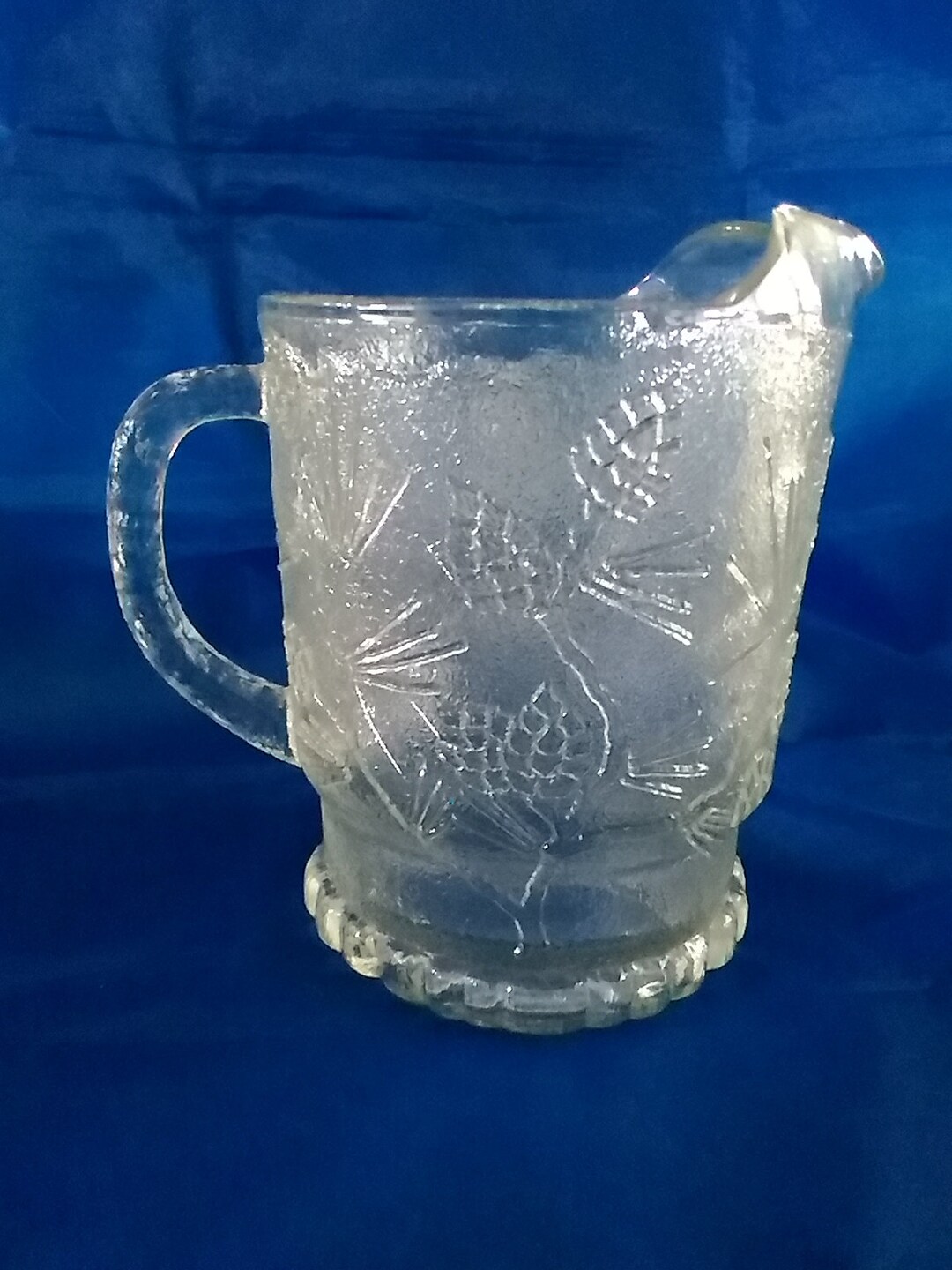 An Indiana Glass Tiara Pitcher in the Textured Ponderosa Pine Patterned ...