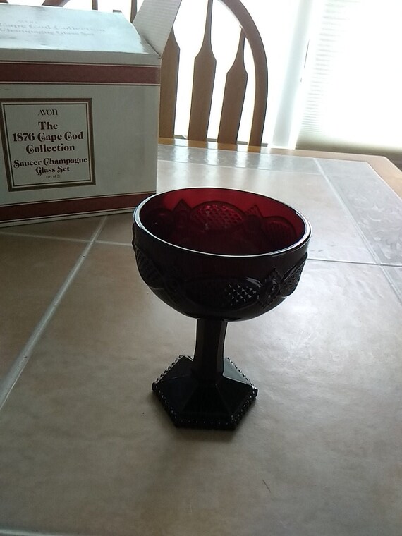 From the Avon Ruby Red Cape Cod Collection a Set of 2 Saucer - Etsy