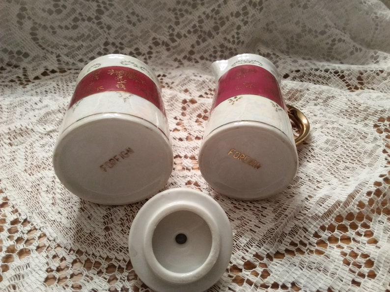 A 15 Piece Porcelain Tea Set in White Maroon and Gold - Etsy