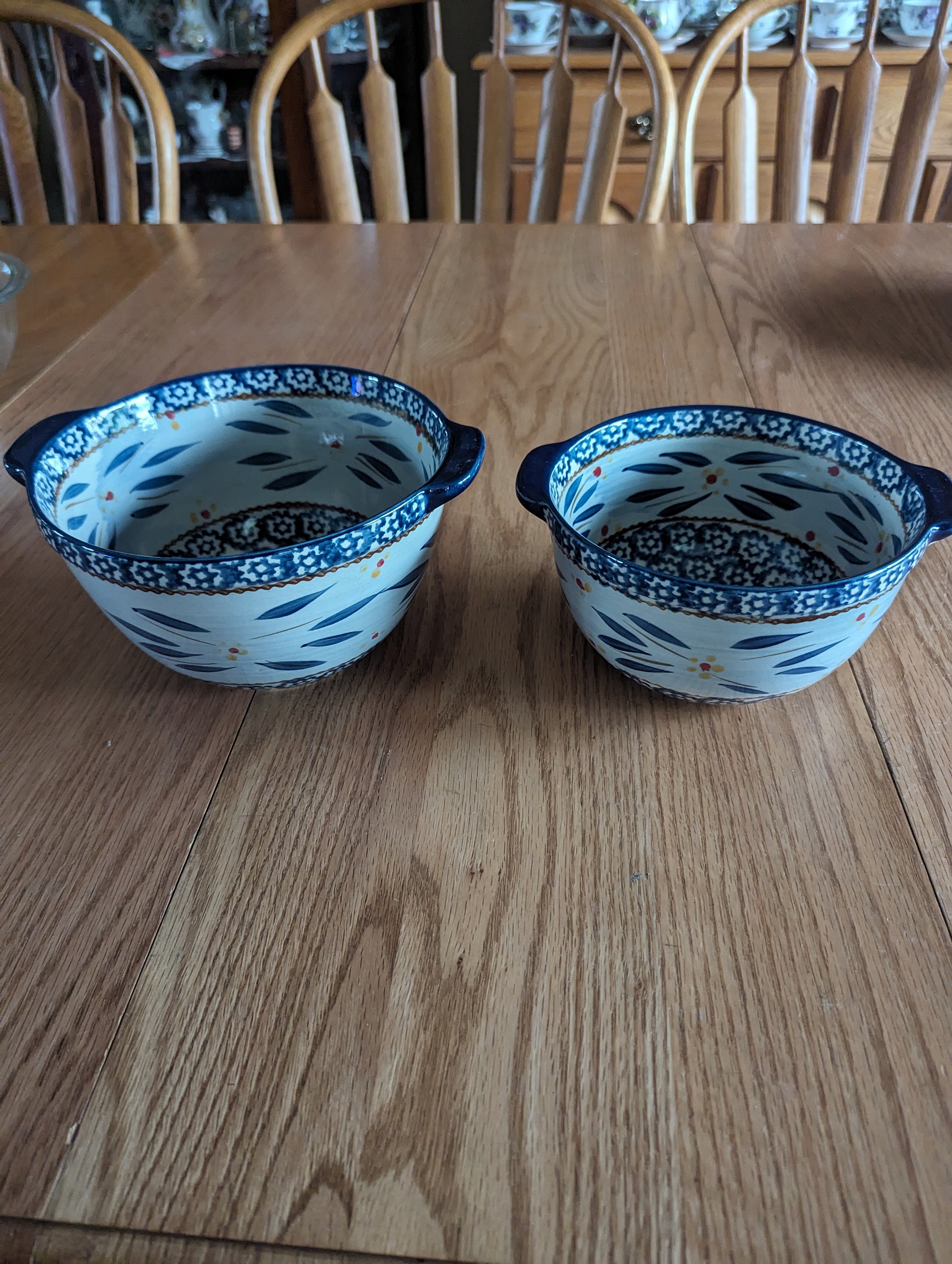 Temptations Presentable Oven Ware Old World Pattern Navy Blue and Gray ...