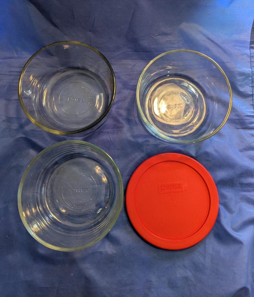 A Set of 3 Pyrex 1 Quart Food Storage Bowls and 1 Red Lid. CD 202 - Etsy