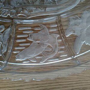 A 15 Inch Rectangular Frosted and Clear Relish Tray With With a Wide ...